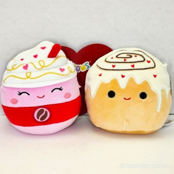 Squishmallows | Toys | Beata Anita Pink Latte Cinnamon Roll Valentine 225 Squishmallows Nw ...